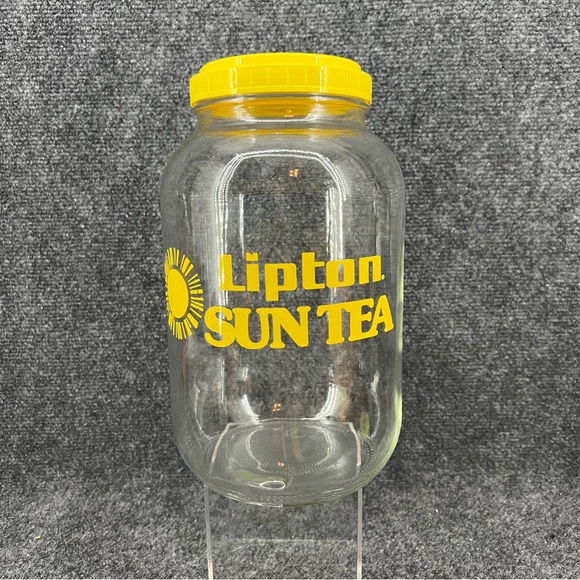 lipton | Kitchen | Vtg Lipton Sun Tea Jug Jar Glass Gallon 8s Retro ...